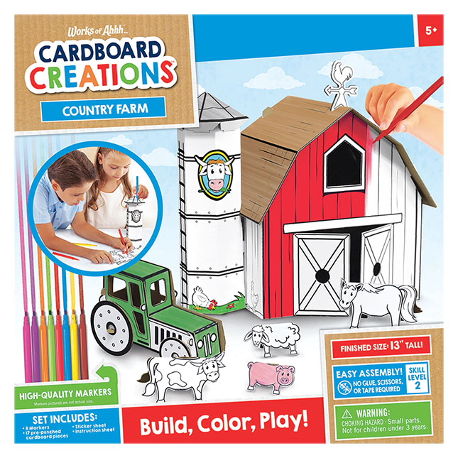 Works of Ahh Cardboard Creations Country Farm - - Fat Brain Toys