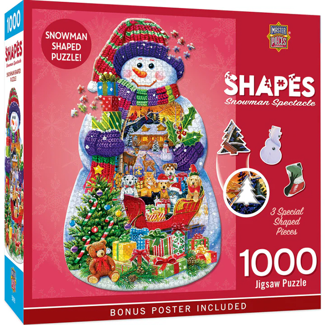 Snowman Spectacle Shapes 1000 pc Puzzle - - Fat Brain Toys