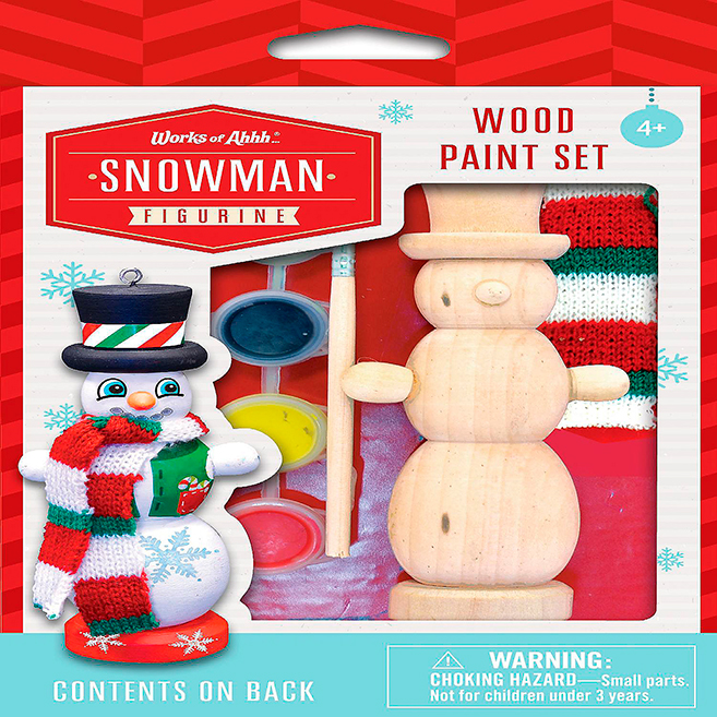 Works of Ahhh Snowman Wood Paint Set - Best for Ages 4 to 9