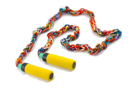 Rubber Band Jump Rope Kit - Foam Handle - - Fat Brain Toys