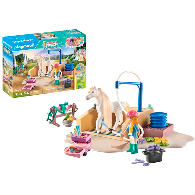 Playmobil Horses of Waterfall - Washing Station with Isabella and Lioness