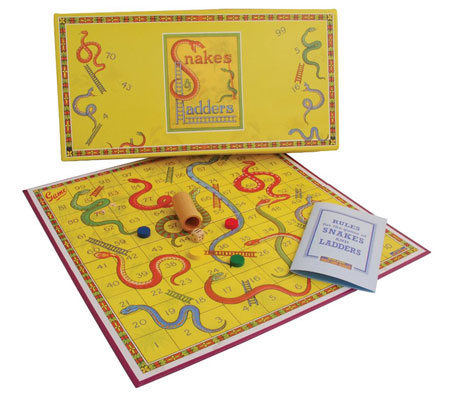 Snakes & Ladders Retro Game - - Fat Brain Toys