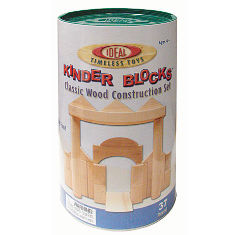 Ideal - 37 Piece Kinder Block Set in Canister - - Fat Brain Toys