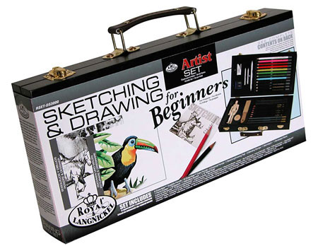 Drawing Beginner Sketch & Draw Wood Box Set - - Fat Brain Toys