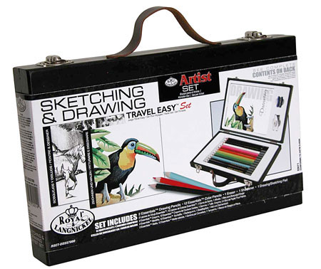 Travel Easy Wood Box Sketching & Drawing Set - - Fat Brain Toys