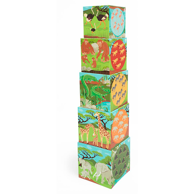Scratch Europe Jumbo Stacking Tower - Savanna - Best for Ages 1 to 3