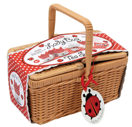 Ladybug Teaset Basket - - Fat Brain Toys