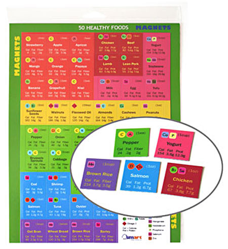 50 Healthy Foods Magnets - - Fat Brain Toys