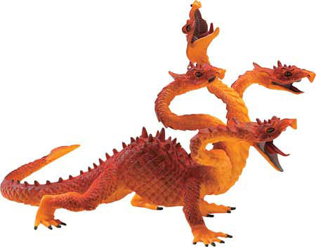 Four-Headed Orange Dragon - - Fat Brain Toys