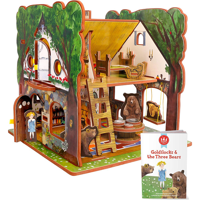 Goldilocks and the Three Bears Book and Playset - - Fat Brain Toys