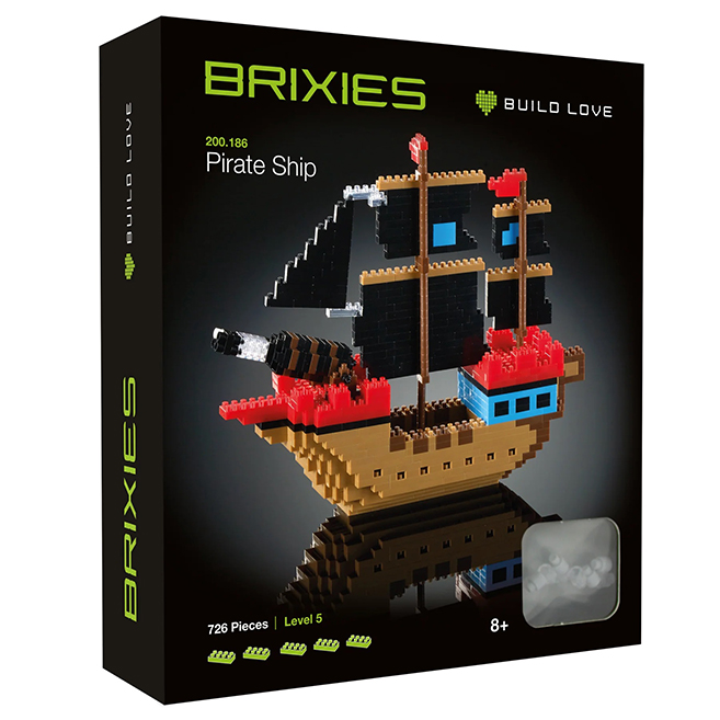 Brixies Large Pirate Ship - - Fat Brain Toys