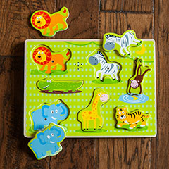 Safari Animal Sound Puzzle - - Fat Brain Toys