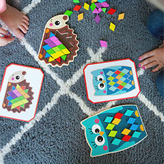 Play Pattern Puzzle - Owl & Hedgehog - - Fat Brain Toys