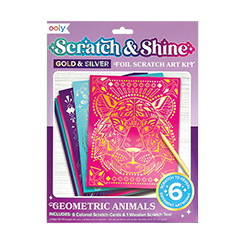 Scratch & Shine Scratch Cards - Geometric Animals