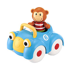 ELC Toybox Monty Monkey and his Motor Car - - Fat Brain Toys