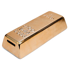 Gold Bar Coin Bank - - Fat Brain Toys