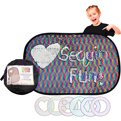 Giant Rainbow Sequins Toy with Shape Stencils - Best for Ages 5 to 10