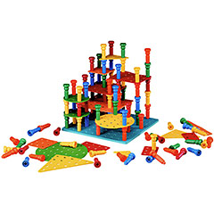Tall Stacker Pegs Building Set - - Fat Brain Toys